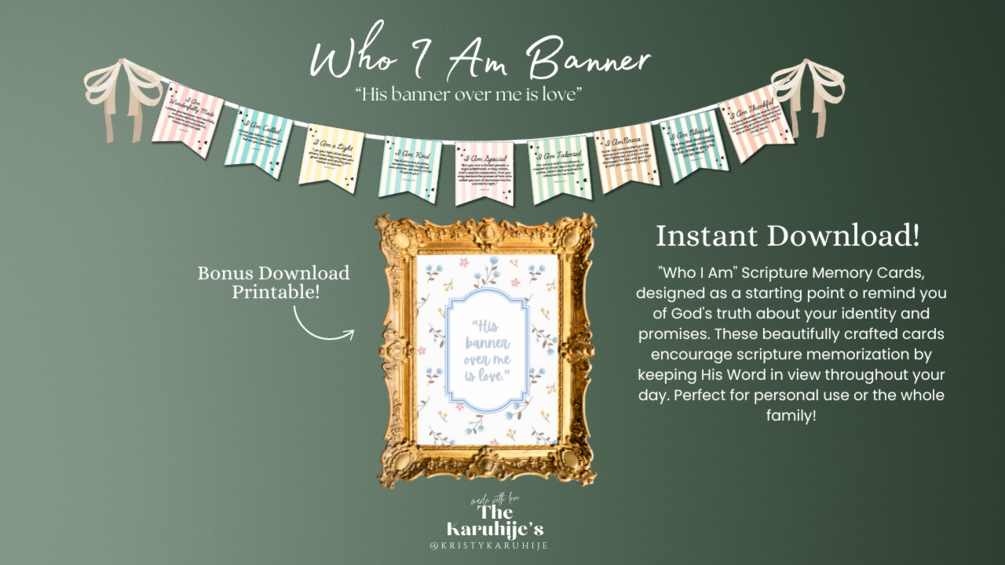 Free “Banner of Love” - Scripture Memory Garland "Printable"