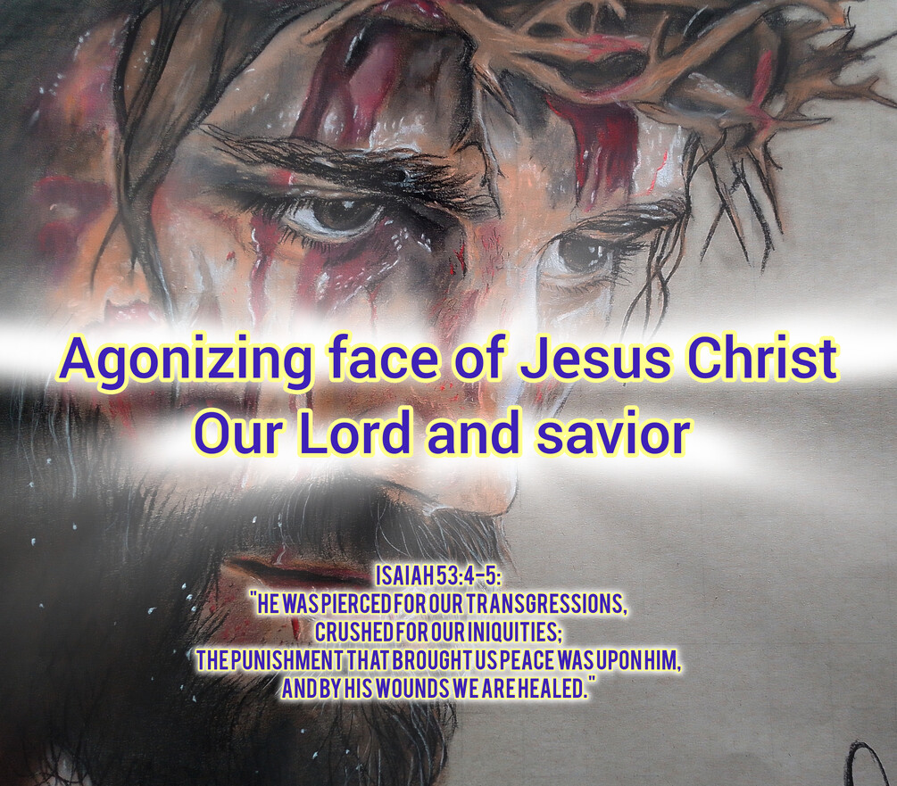 Agonizing face of Jesus