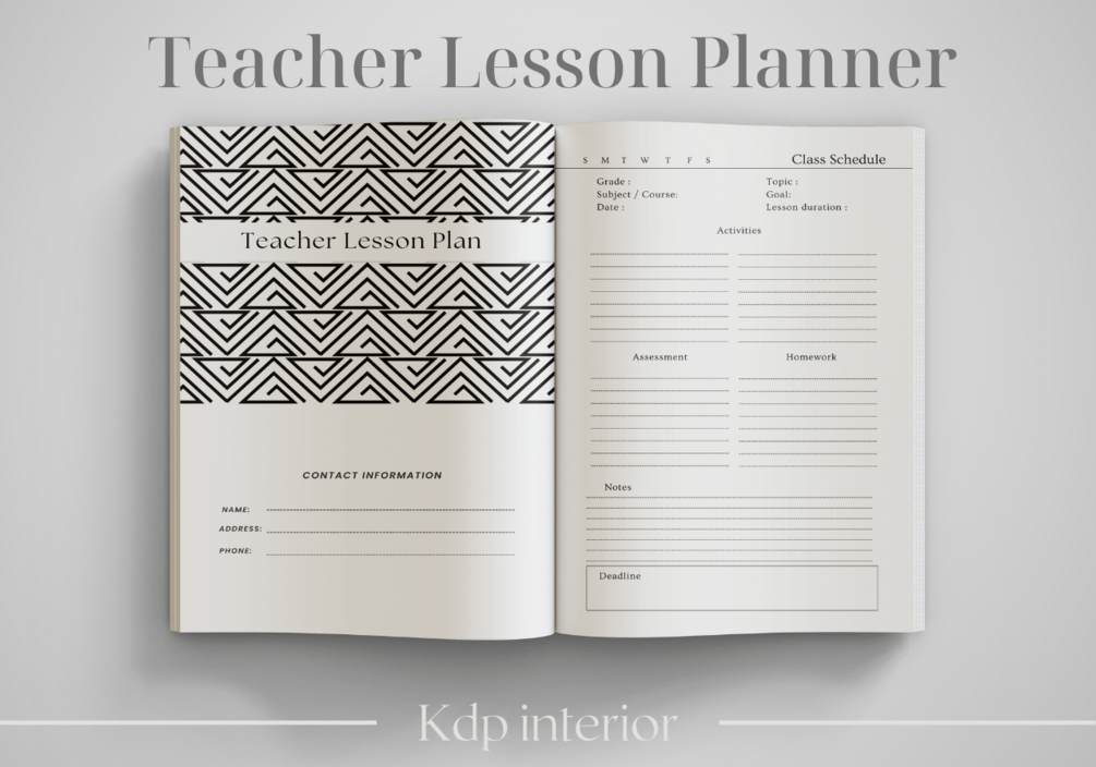 Teacher Lesson Planner- KDP Interior