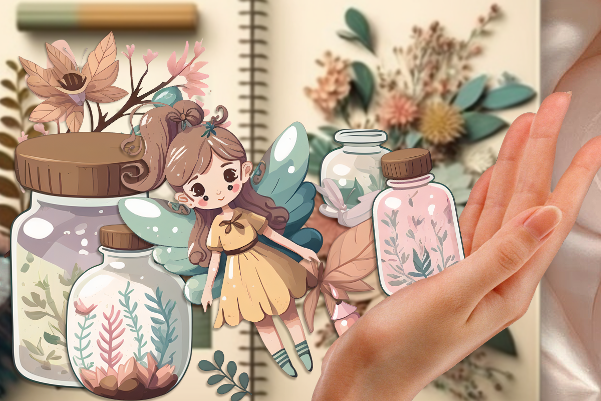 Illustration, Cute Fairy Items Set