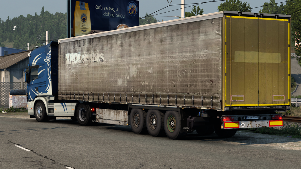 Scania metallic, multicolor skin and Krone Profiliner old , brown, silver skin. ETS2