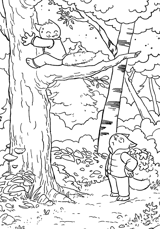 Coloring page - Cat Tree