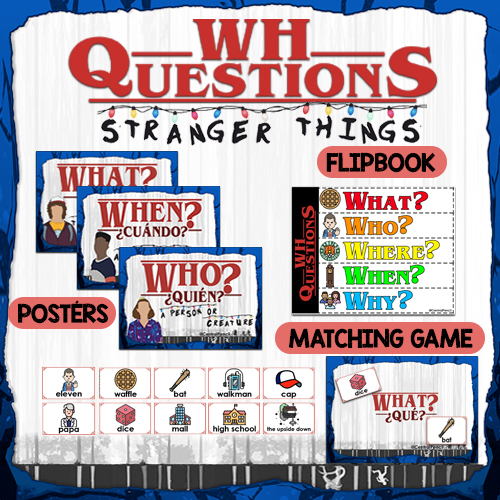 WH Questions - Stranger Things Pack: Posters, flashcards, flipbook ...