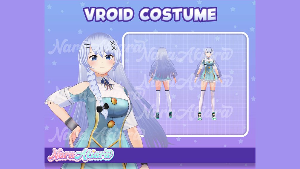 Show Your Style with 3D Vroid Clothes Blooming Blue Dress for Your ...
