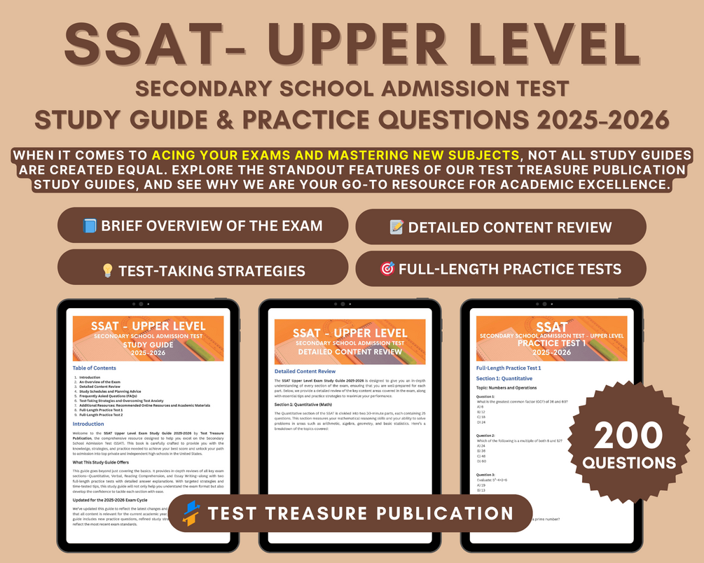 SSAT Upper Level Exam Study Guide 2025-2026: In-Depth Content Review ...