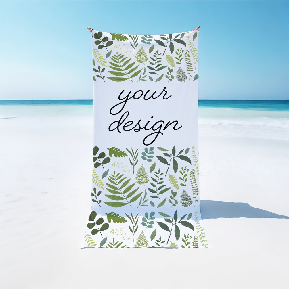 Beach Towel Mockup | Rectangular 30x60 Beach Towel template | Custom ...