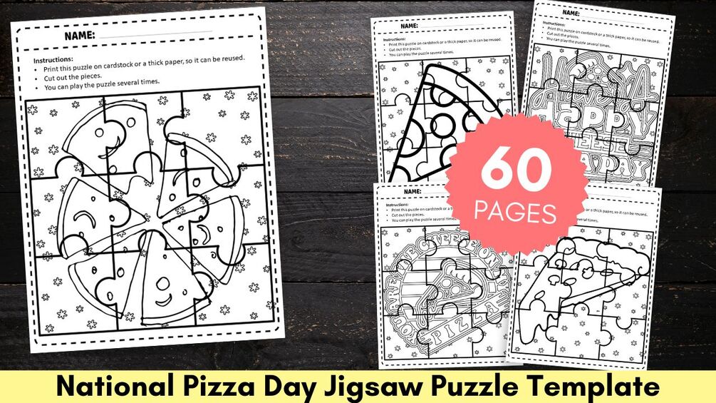 Pizza Slice Jigsaw Puzzle Template - National Pizza Day Games ...