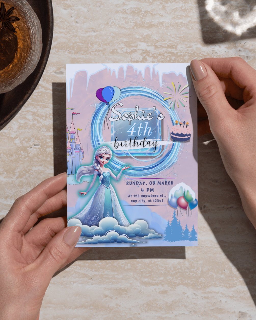 Frozen Birthday Invitation Card Template – Editable Disney Frozen Theme ...