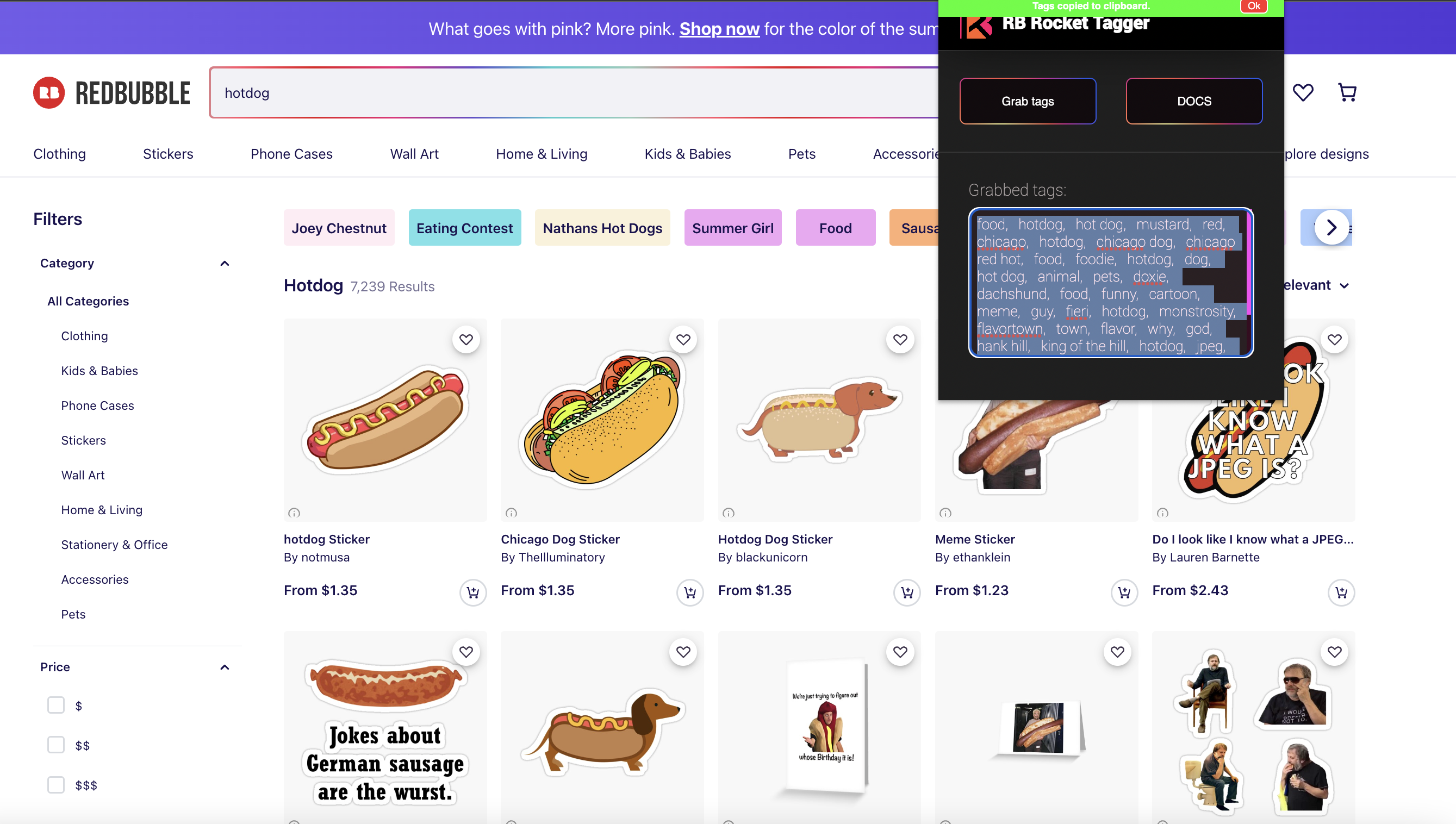 Redbubble Rocket Tagger