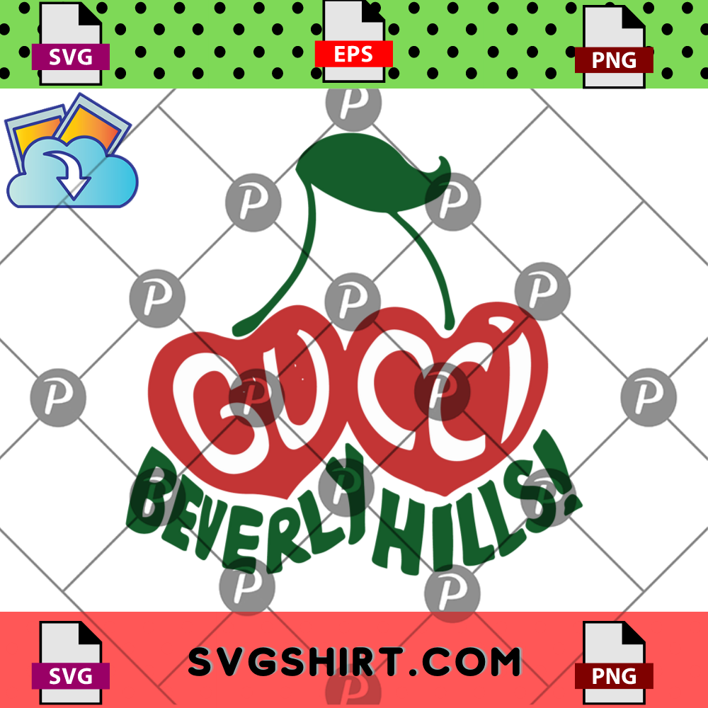 Gucci Beverly Hills Cherry SVG PNG EPS DXF Digital Download
