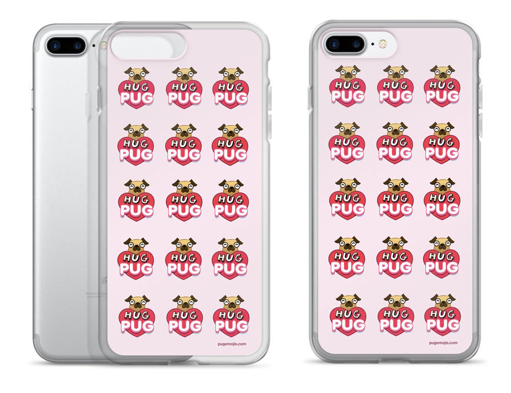 😍 Exclusive💋 HUG PUG 📱iPhone Case by PugEmojis.com