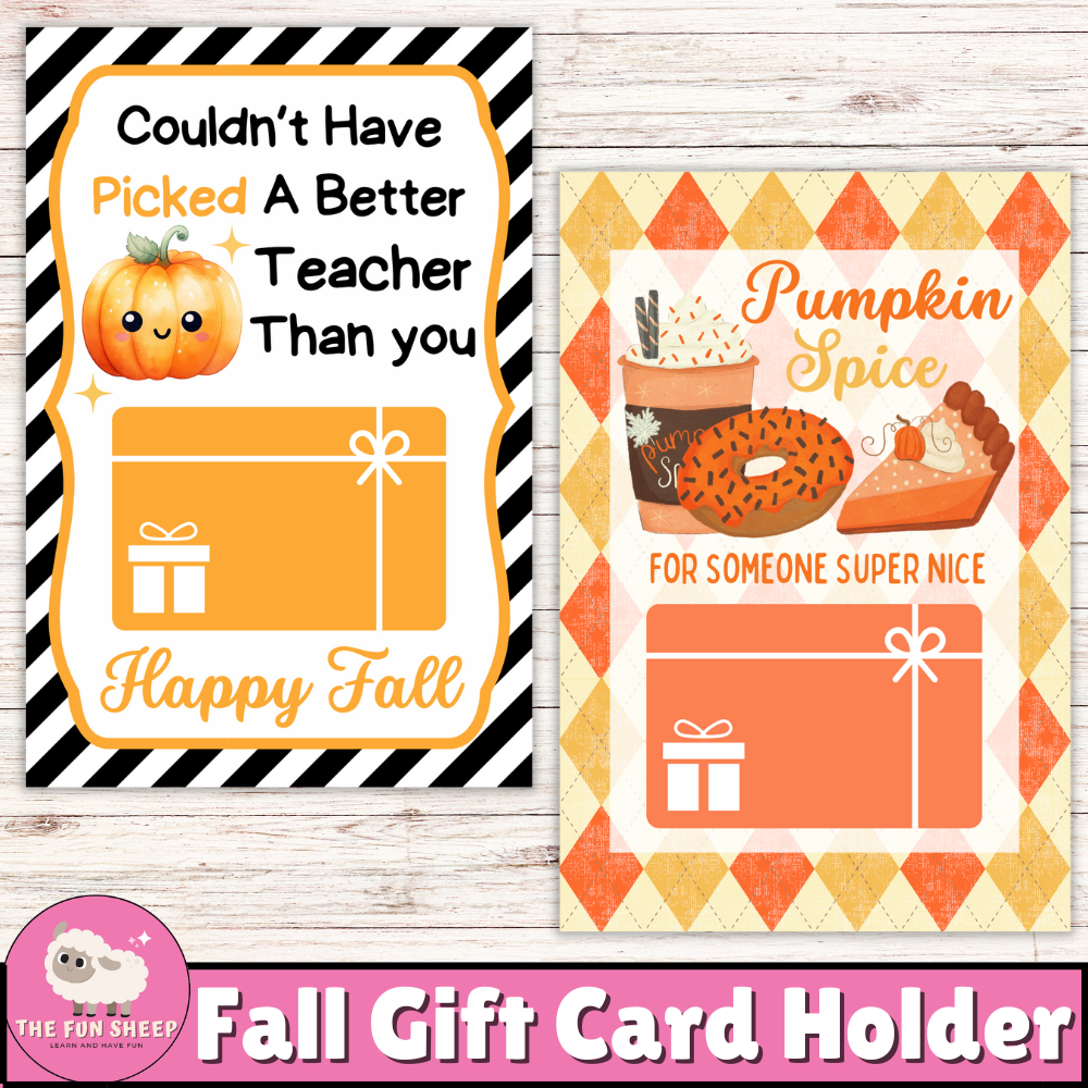 Fall Gift Card Holder|Pumpkin Spice Coffee Gift Card Holder Teacher ...