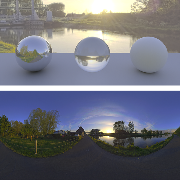 HDRI Sunset at the Canal - Spring Time