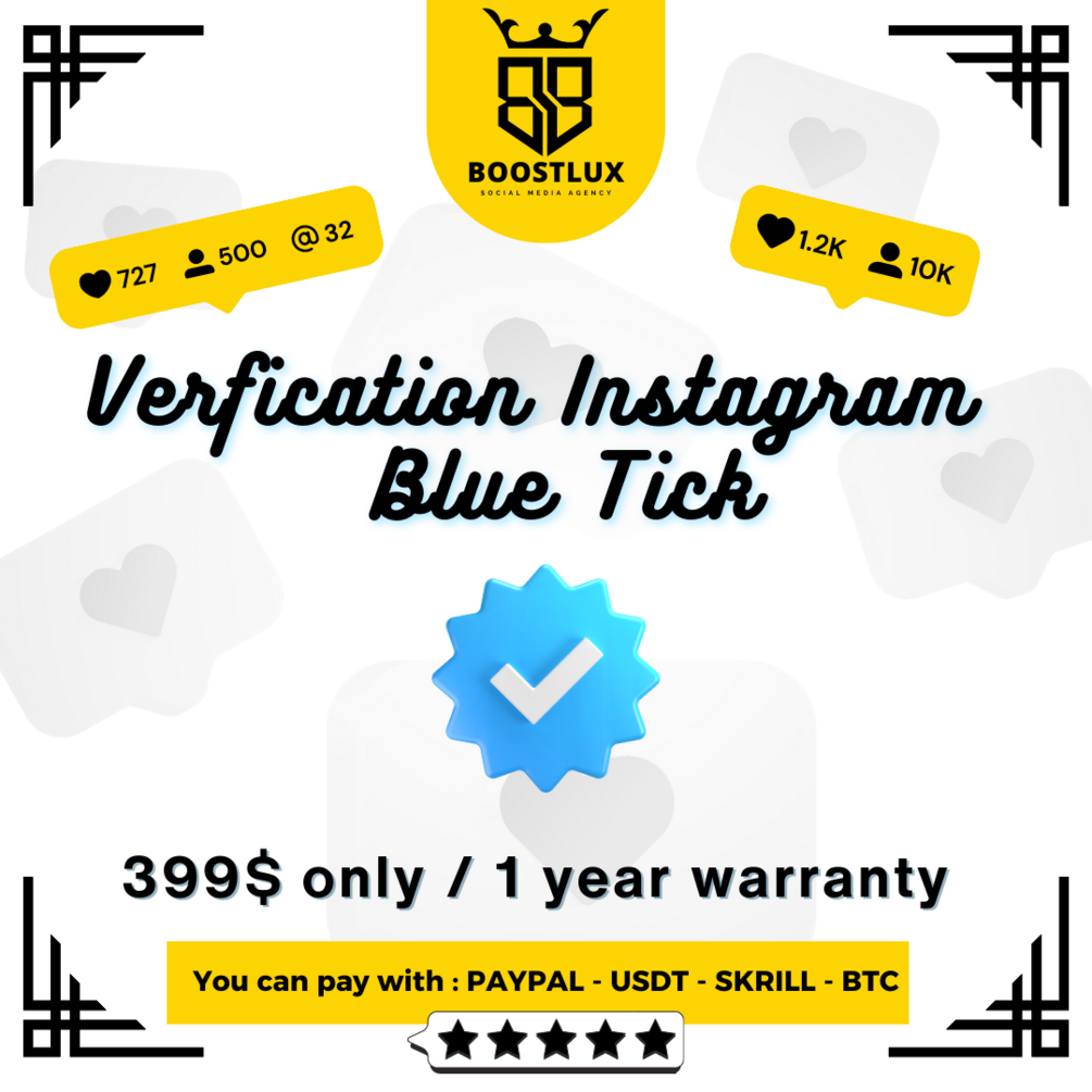 instagram blue tick verified badge ( 1 year warranty )