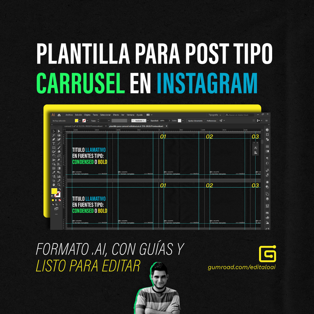 Plantilla Post Tipo Carrusel para Instagram