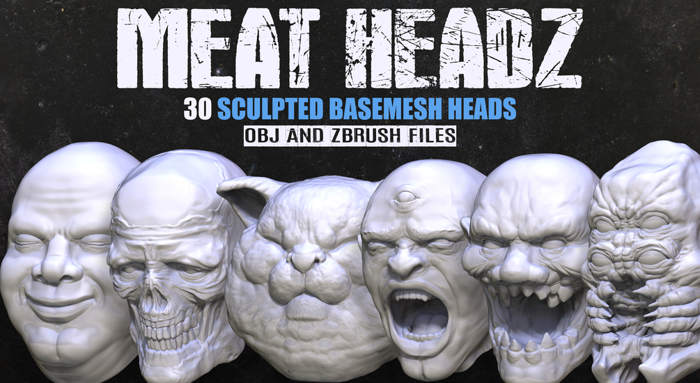 Meat Headz: 30 Basemesh Heads