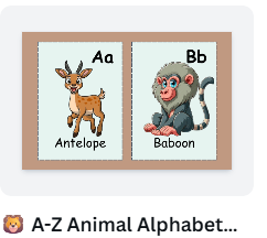 🦁 A-Z Animal Alphabet Digital Flashcards for Kids 🐘