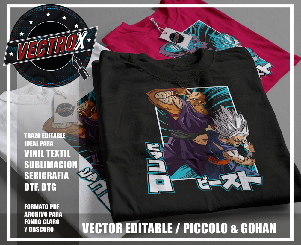 Vector Editable - Piccolo And Gohan