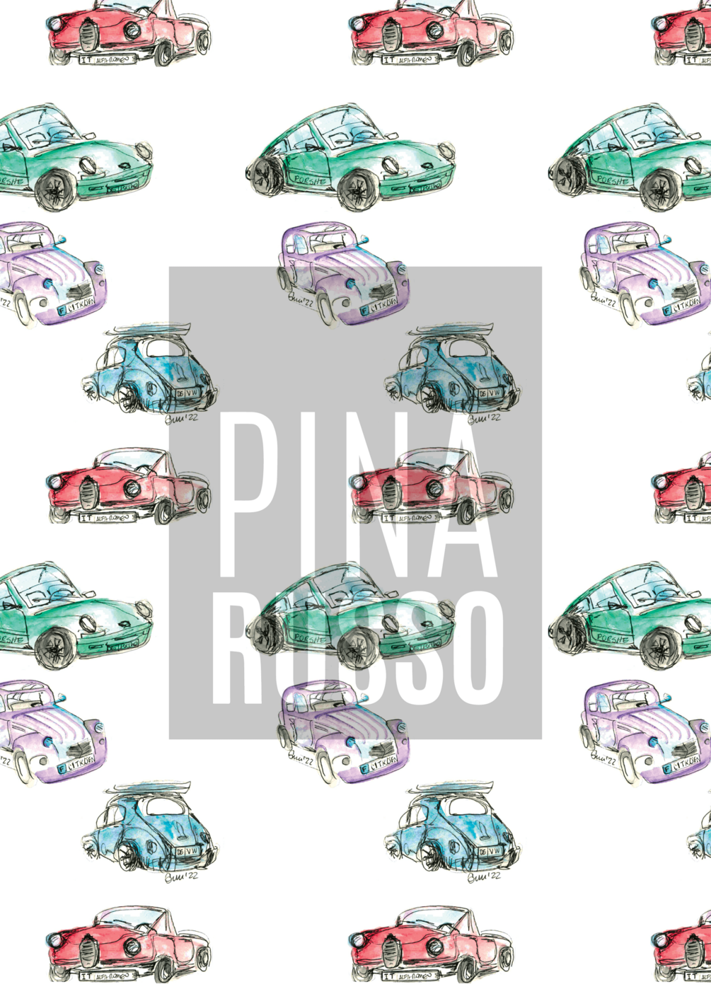 Watercolor Cars Seamless Pattern, Repeating Pattern, Digital Paper, Art ...