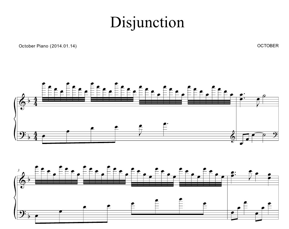 Disjunction - OCTOBER [sheet music]