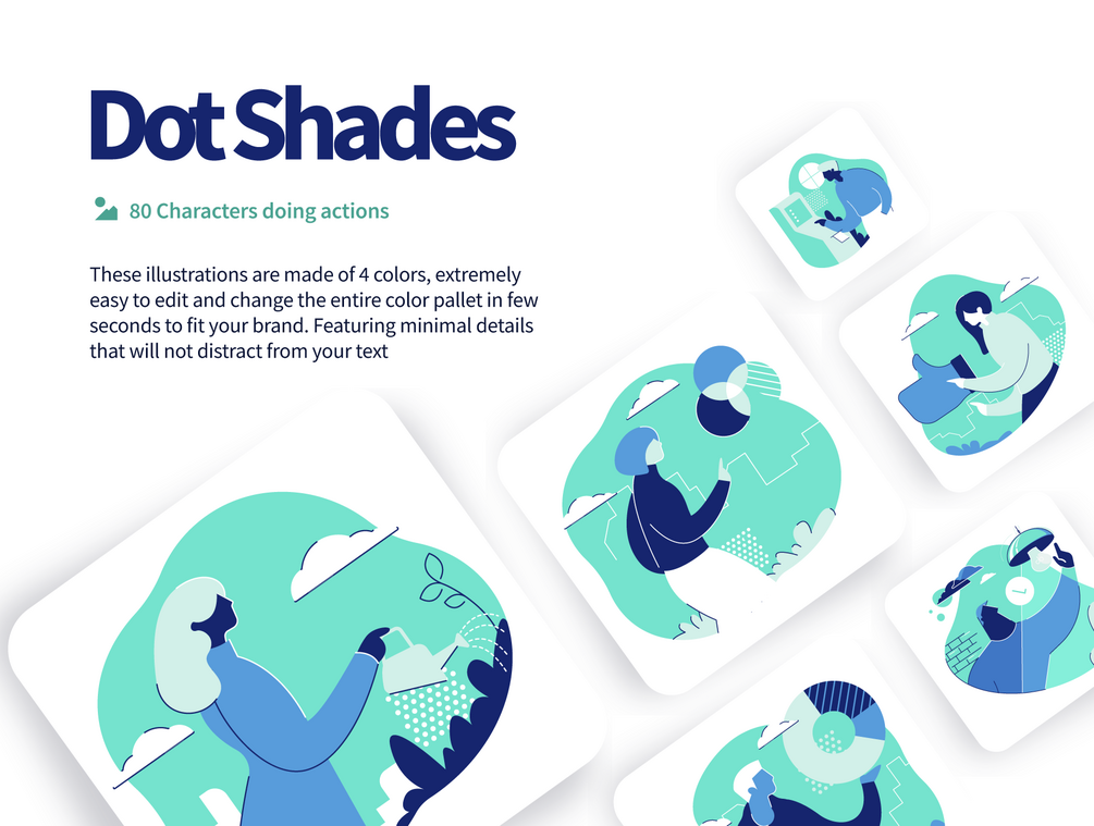 Dot Shades illustrations - 80 Vector illustrations