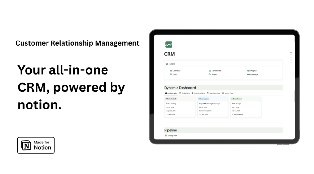 Customer Relationship Management Notion Template