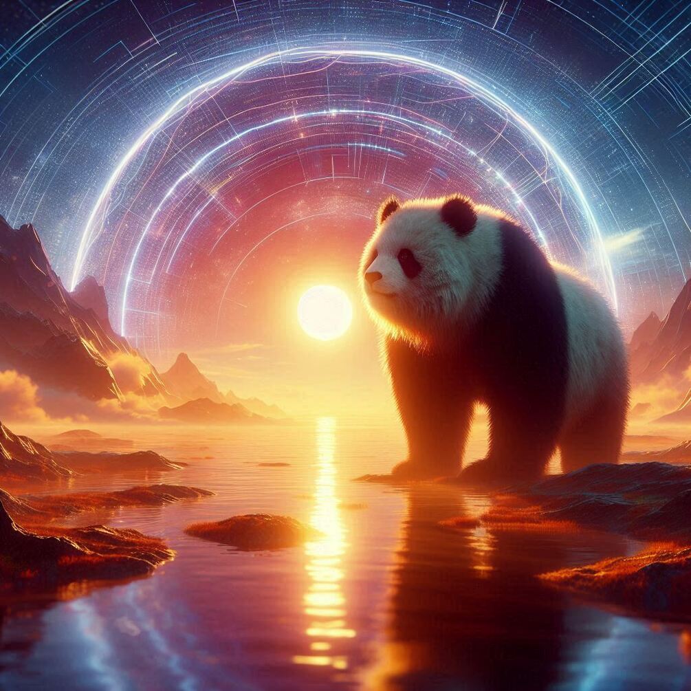 Giant Panda at Sunset 🐼🌅