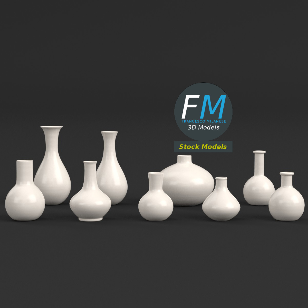 3D MODEL - Ceramic ampoule vases