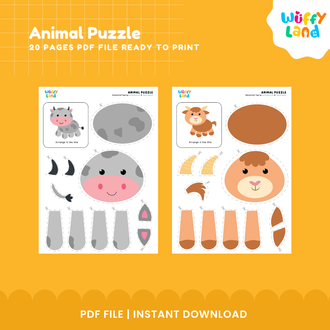 Cut and Paste Activities Arrange Animal Body for toddler - Kids ...