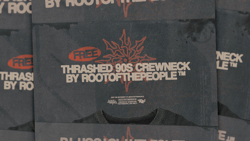 THRASHED 90s CREWNECK MOCKUP *FREE*