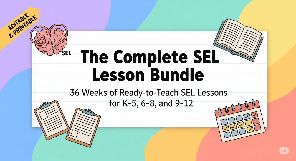 The Complete SEL Lesson Bundle (K–5, 6–8, 9–12 Editions) Includes: