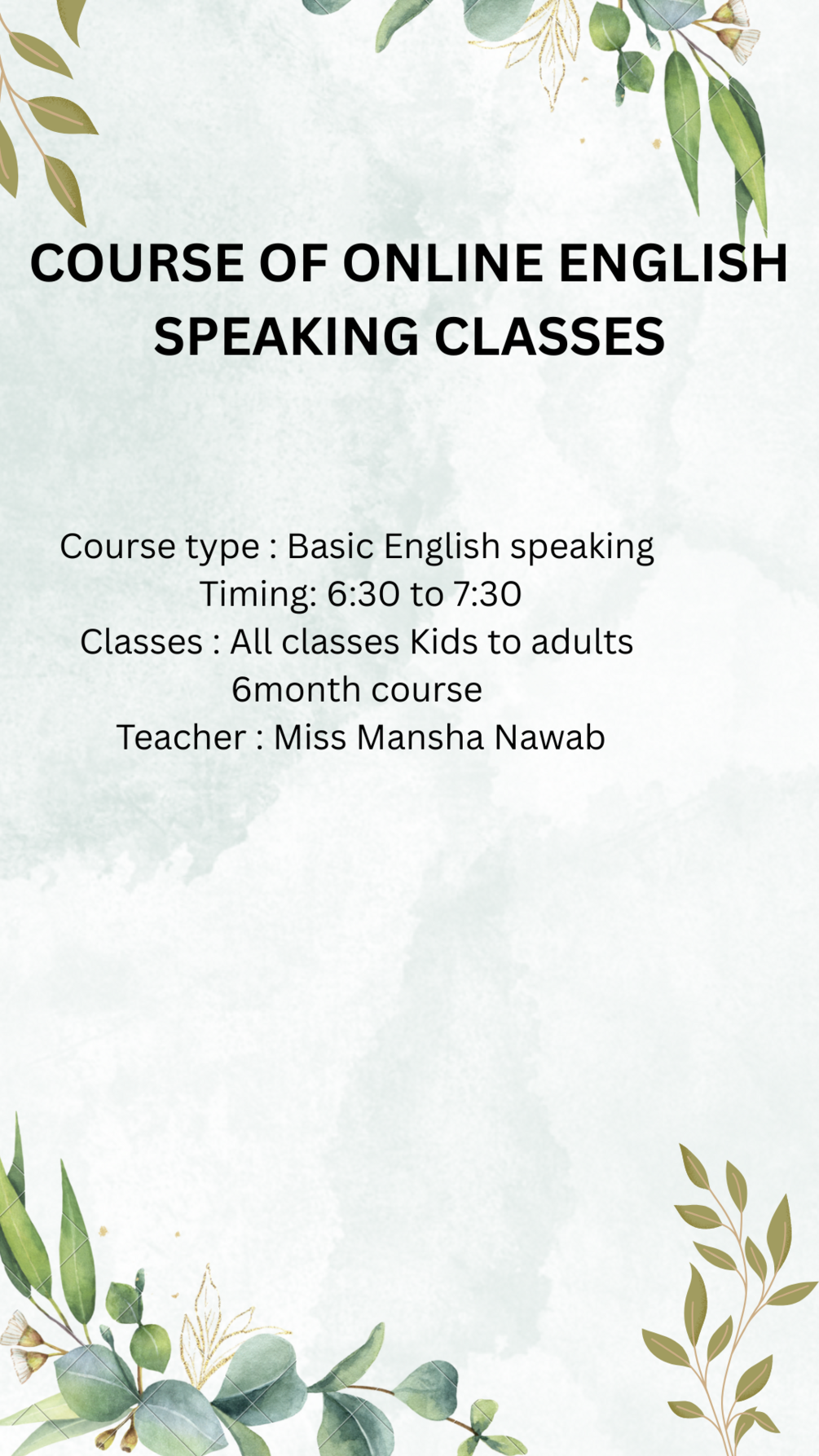 Online Basic English speaking course