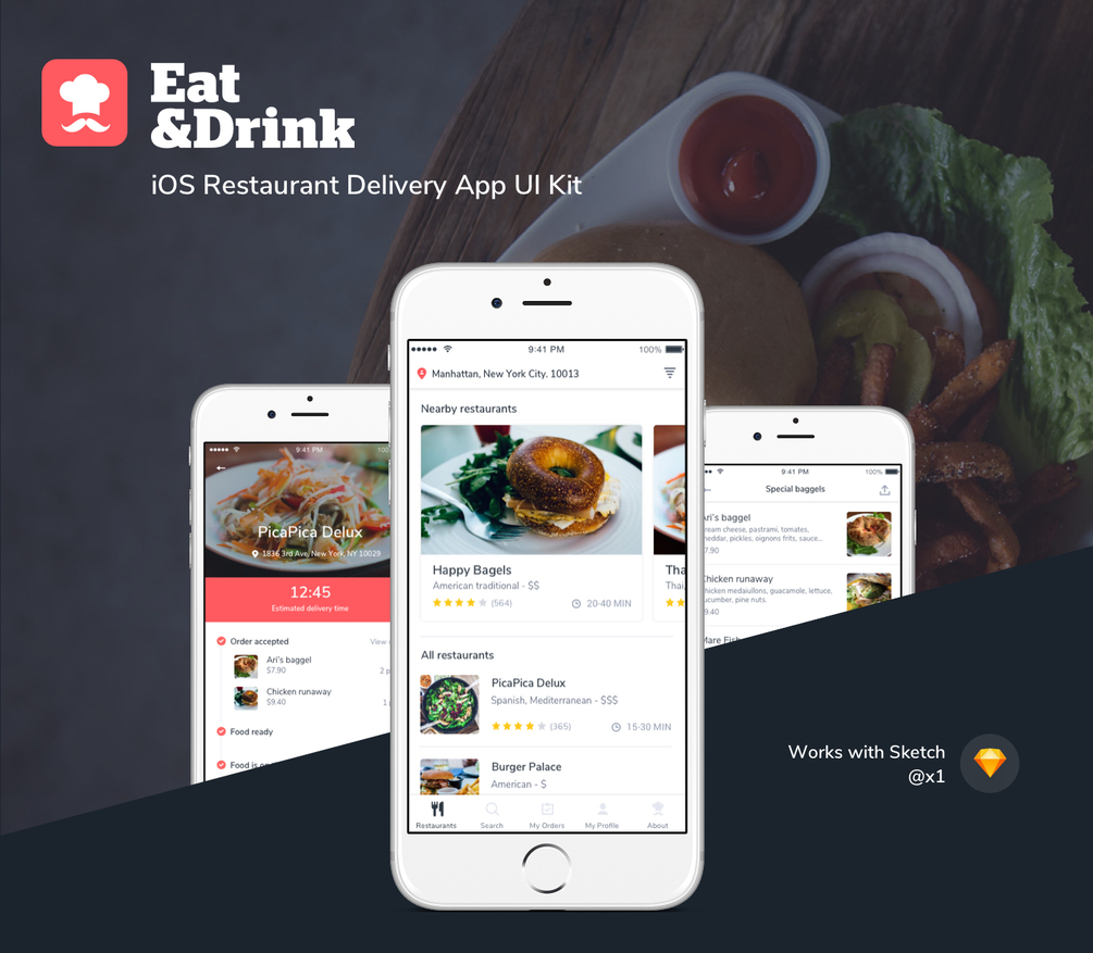 Eat&Drink - iOS Restaurant Delivery App UI Kit
