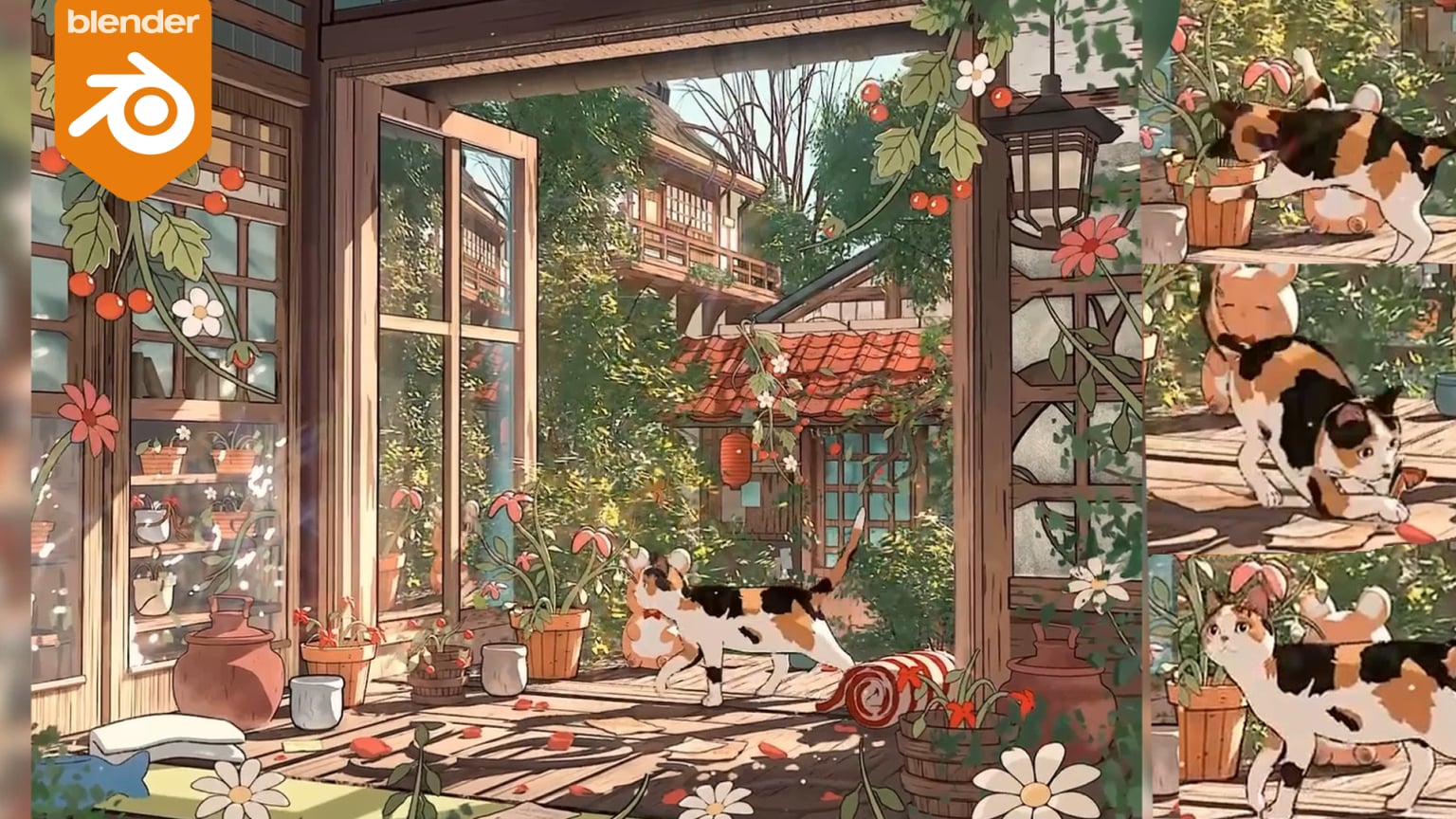 meow meow 3d cat anime scene - crzyzhaa