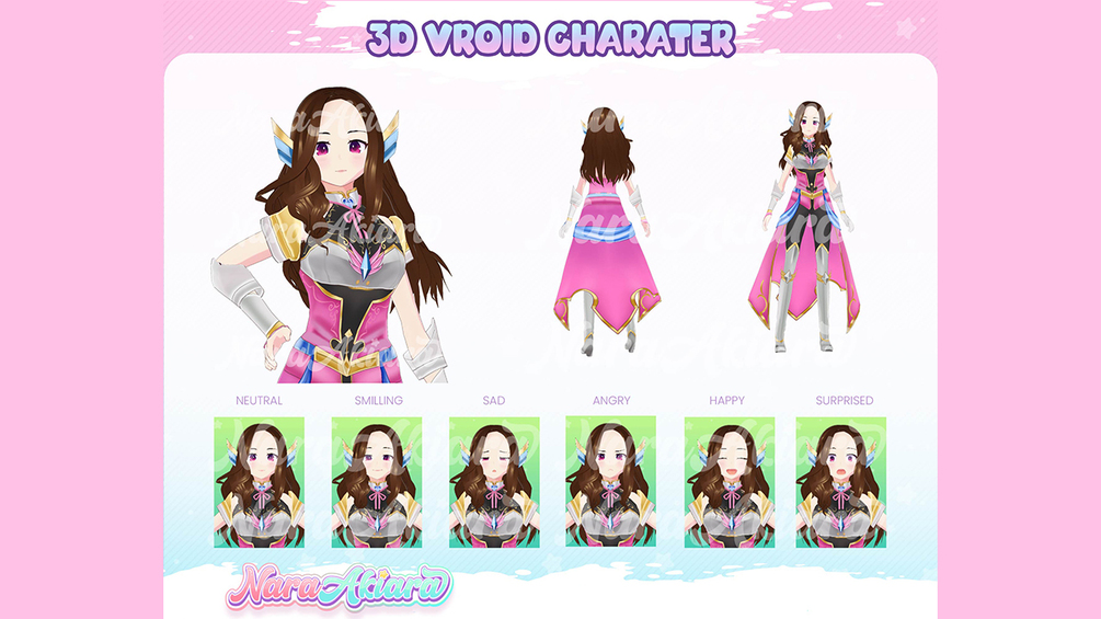 3D Vroid Character Design Anime Girl Superhero Ready for Streamer