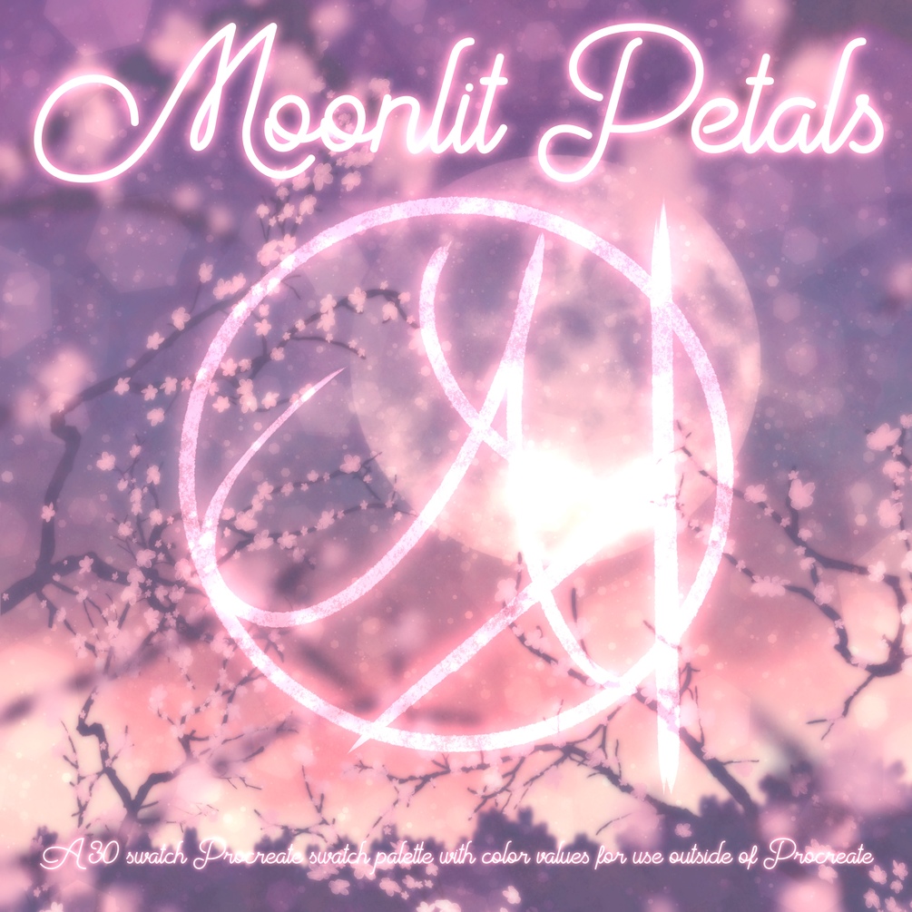 Moonlit Petals: A Procreate Swatch Palette