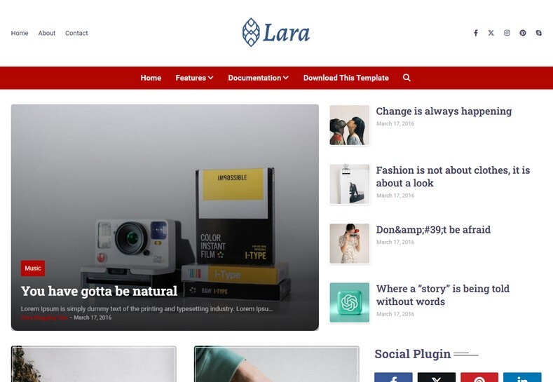 Lara Blogger Template
