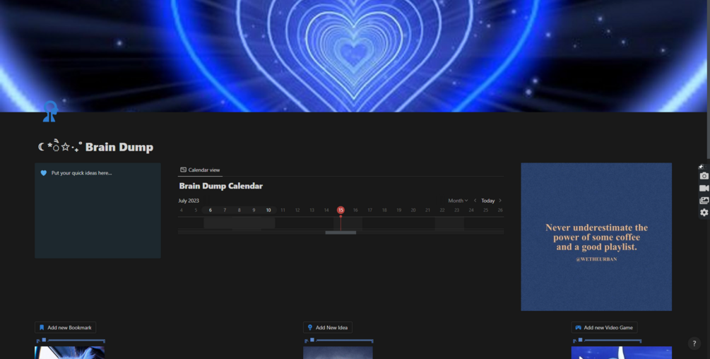 Notion Template: Brain Dump - Blue