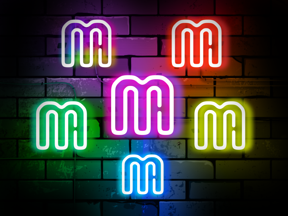 Neon Letter "M" | Twitch Sub Badges