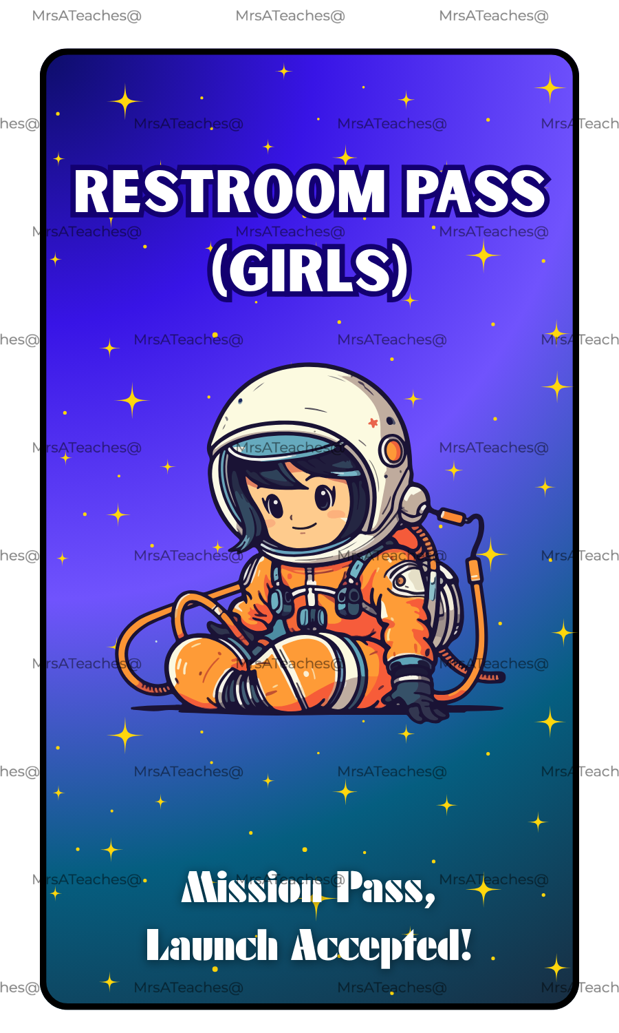Space-Themed Hall Pass Set (Printable PDF)