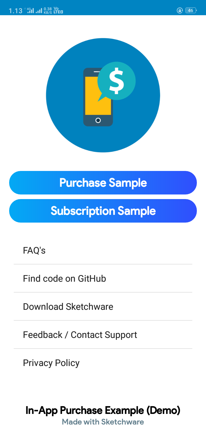 Test Pay (In App Purchase Sample)