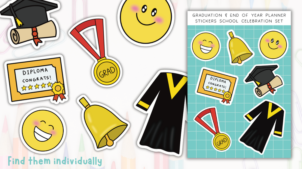 Graduation & End of Year Planner Stickers - School Celebration Set
