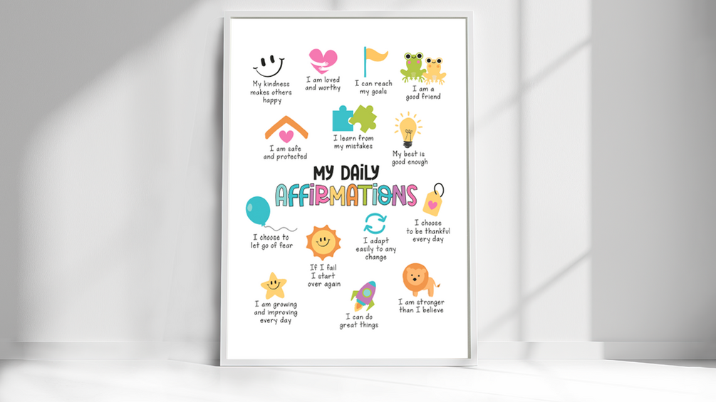 My Daily Affirmations. Poster to Grow and Learn