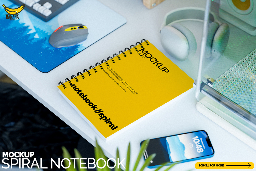 Sublimation Spiral Notebook Mockup Bundle from the Lumen Collection