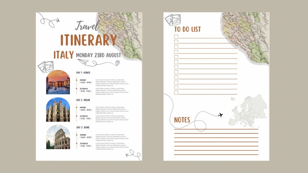 Travel guide template