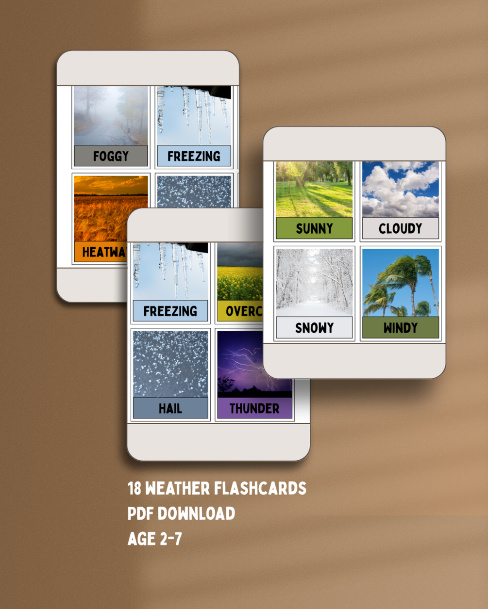 Weather Flashcard for Kids