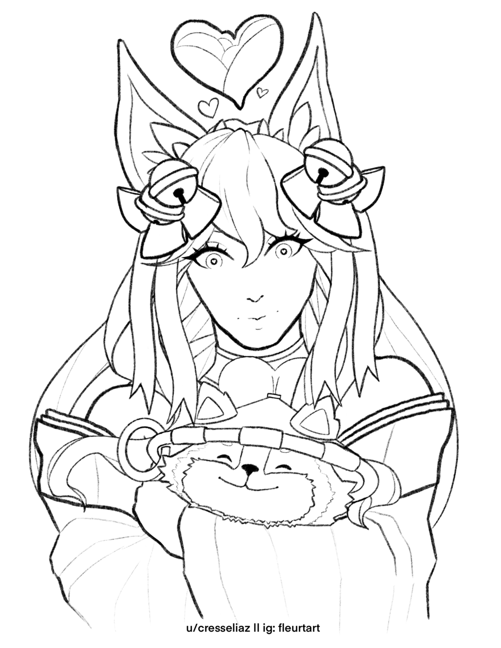 Spirit Blossom Ahri Coloring Page