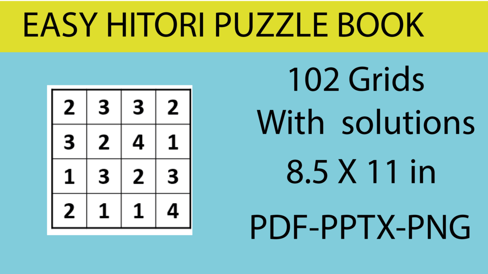 Free Hitori 102 Puzzles with Solutions (KDP Interior)