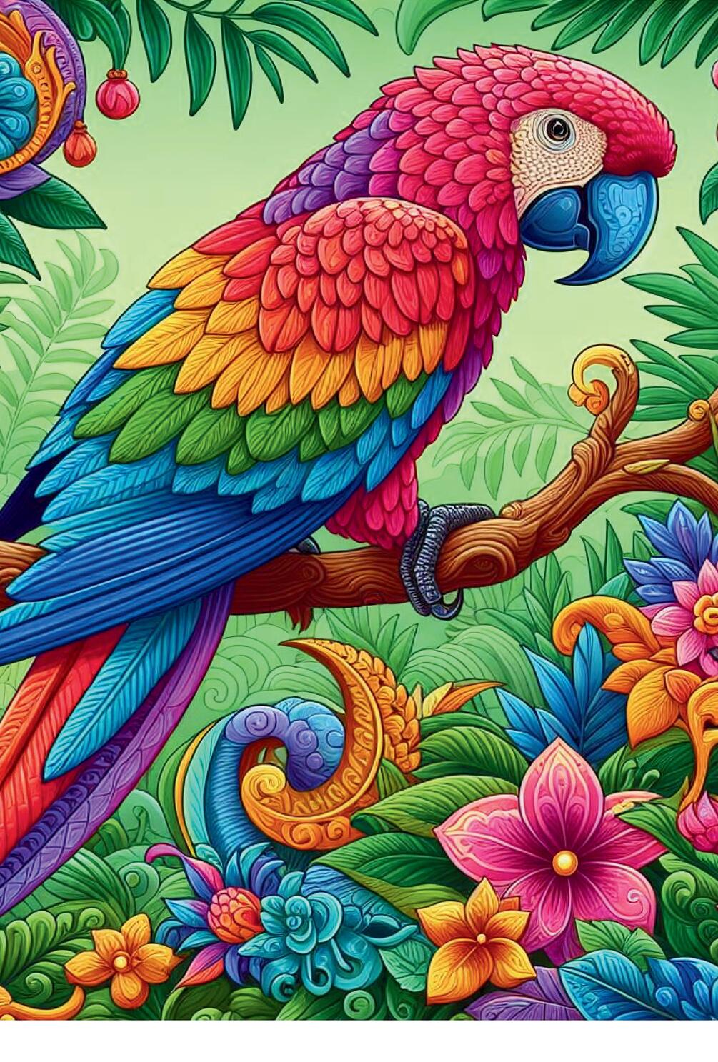 Parrot Jungle Print Tropical Home Decor Jungle Wall Art Nursery Wall ...