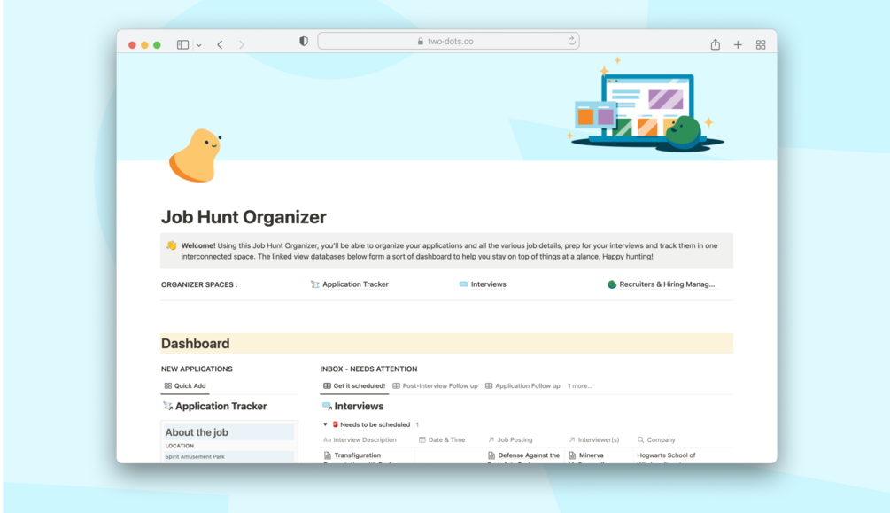 Job Hunt Organizer Notion Template